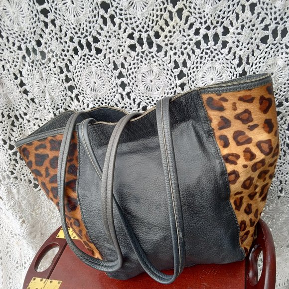 Cleobella | Bags | Cleobella Black Leather And Leopard Vintage Handbag | Poshmark